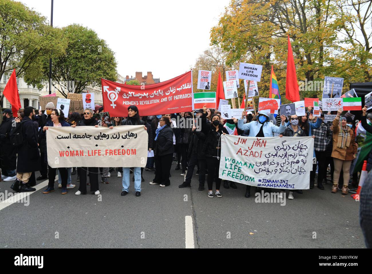 London, UK. 19 Nov 2022: Hundreds of people marched in front of Islamic ...