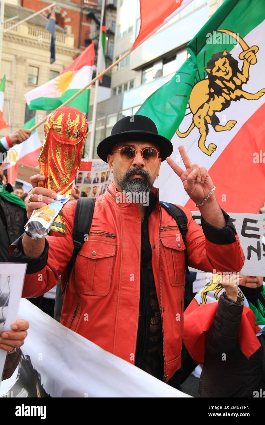 London, UK. 19 Nov 2022: Hundreds of people marched in front of Islamic ...