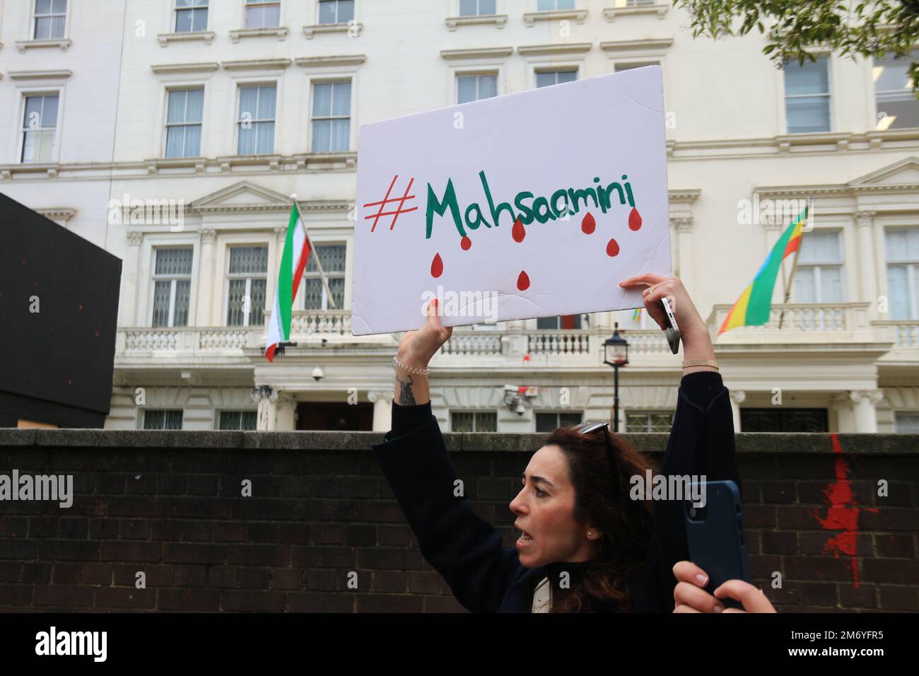 London, UK. 19 Nov 2022: Hundreds of people marched in front of Islamic ...