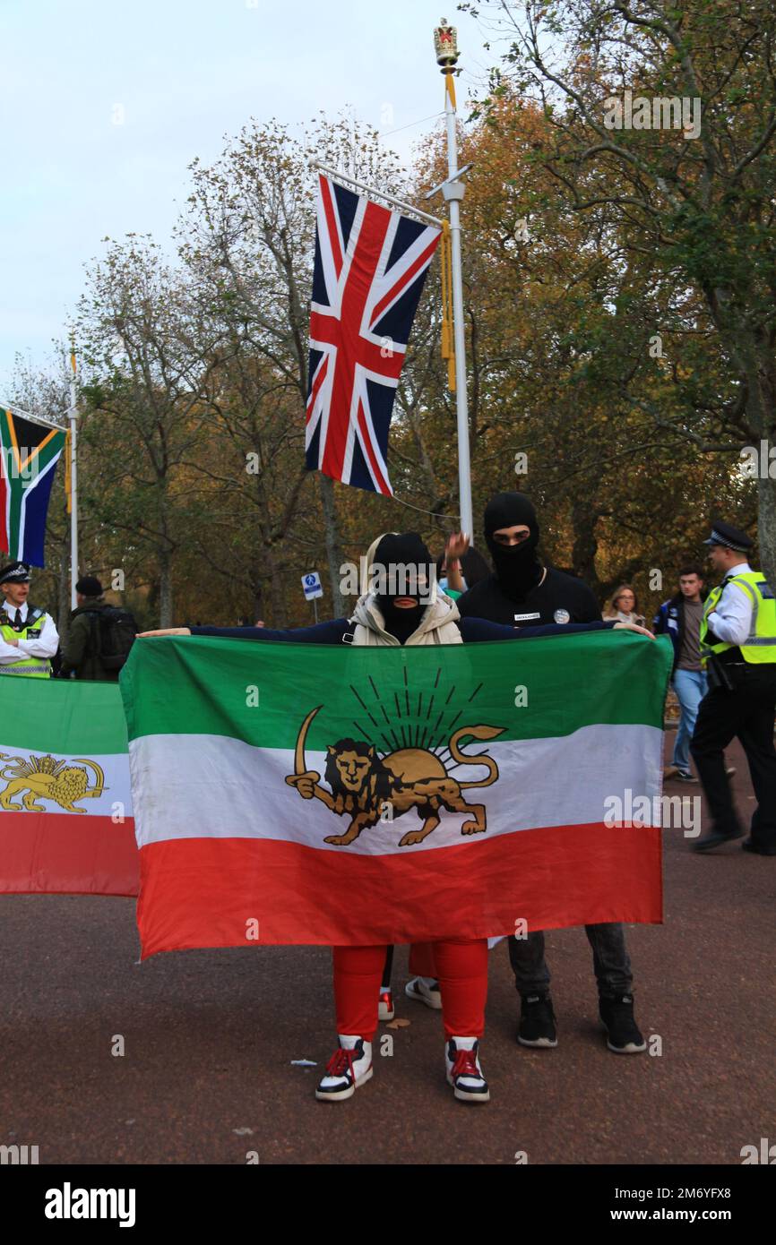 London, UK. 19 Nov 2022: Hundreds of people marched in front of Islamic ...