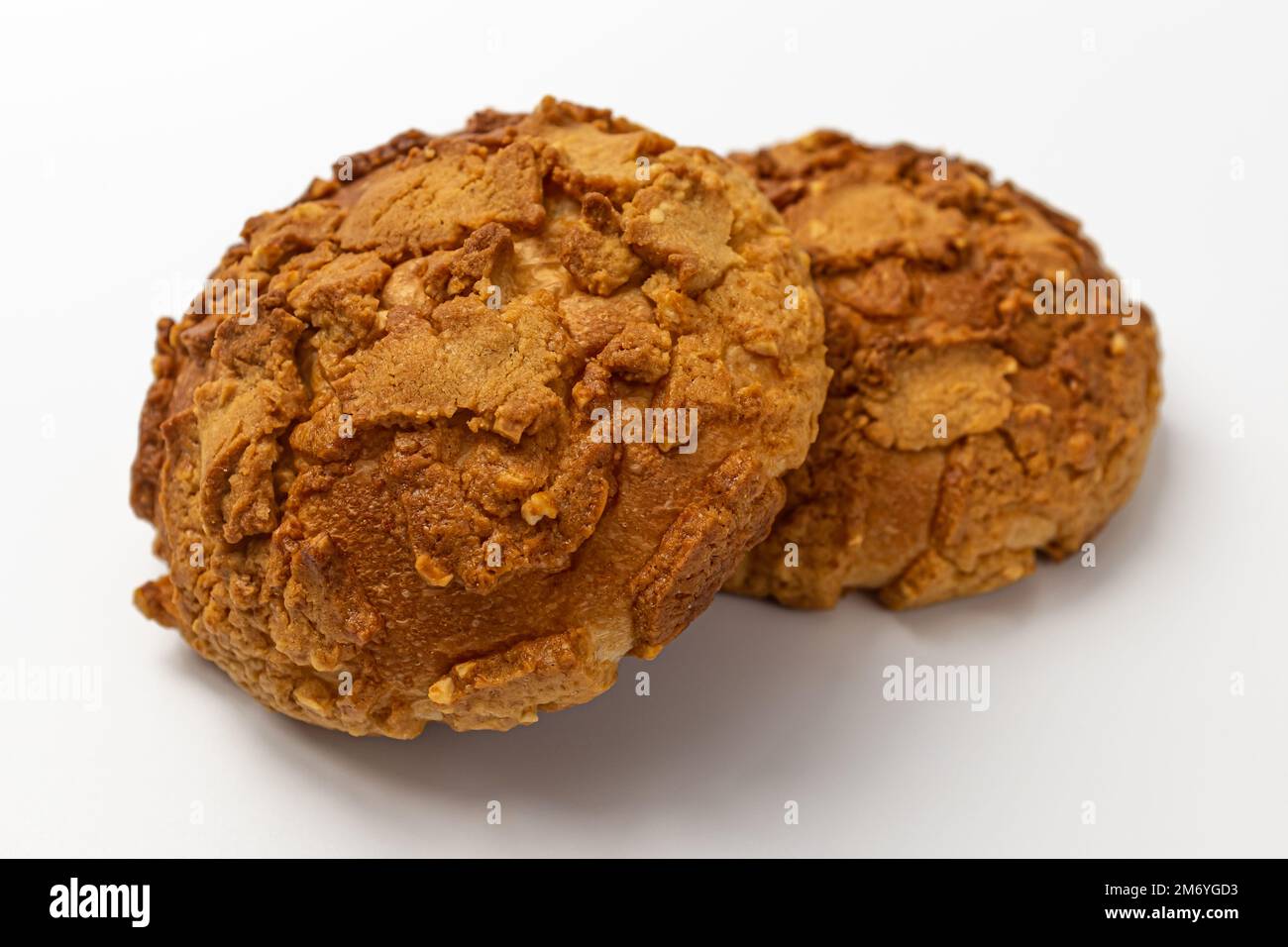soboro bread on a white background Stock Photo - Alamy