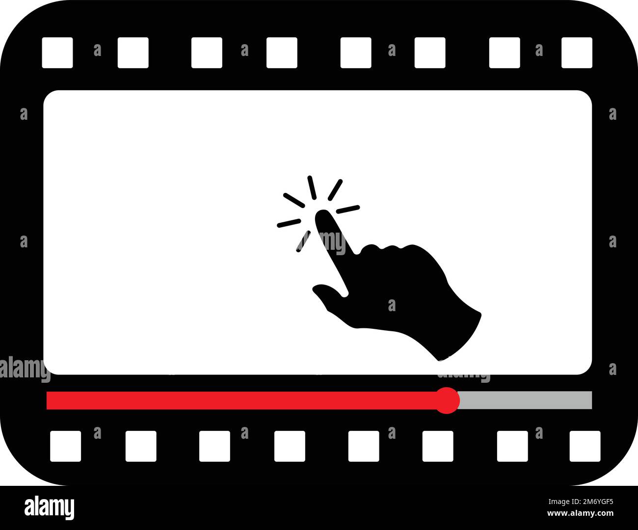 Multimedia video player shape, video streaming pictogram vector ...