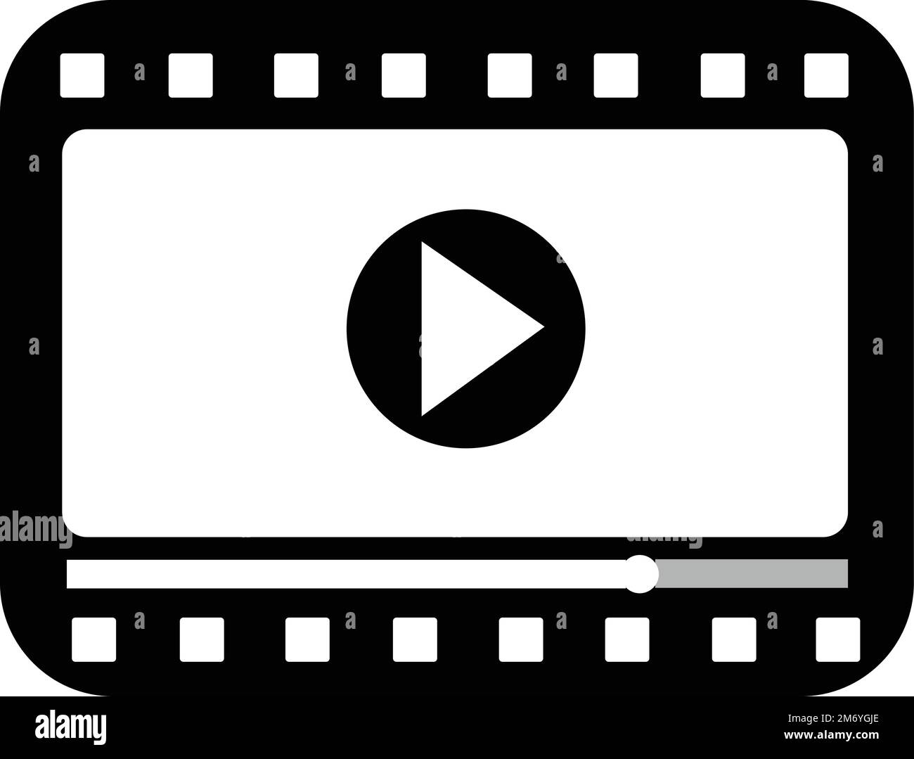 Multimedia video player shape, video streaming pictogram vector ...