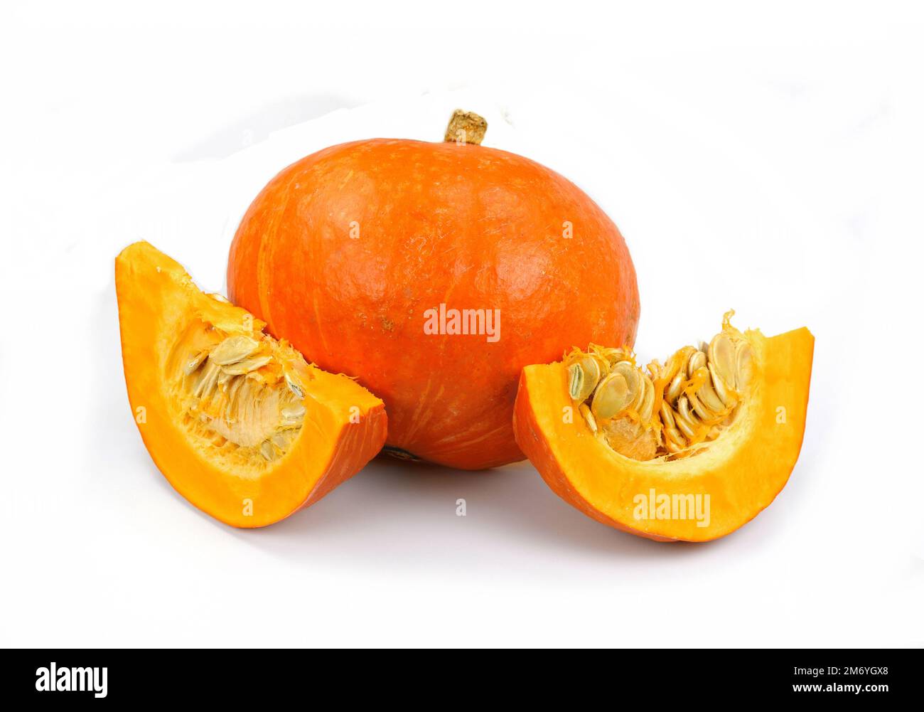 red kuri squash isolated on white background. Fresh red hokkaido ...