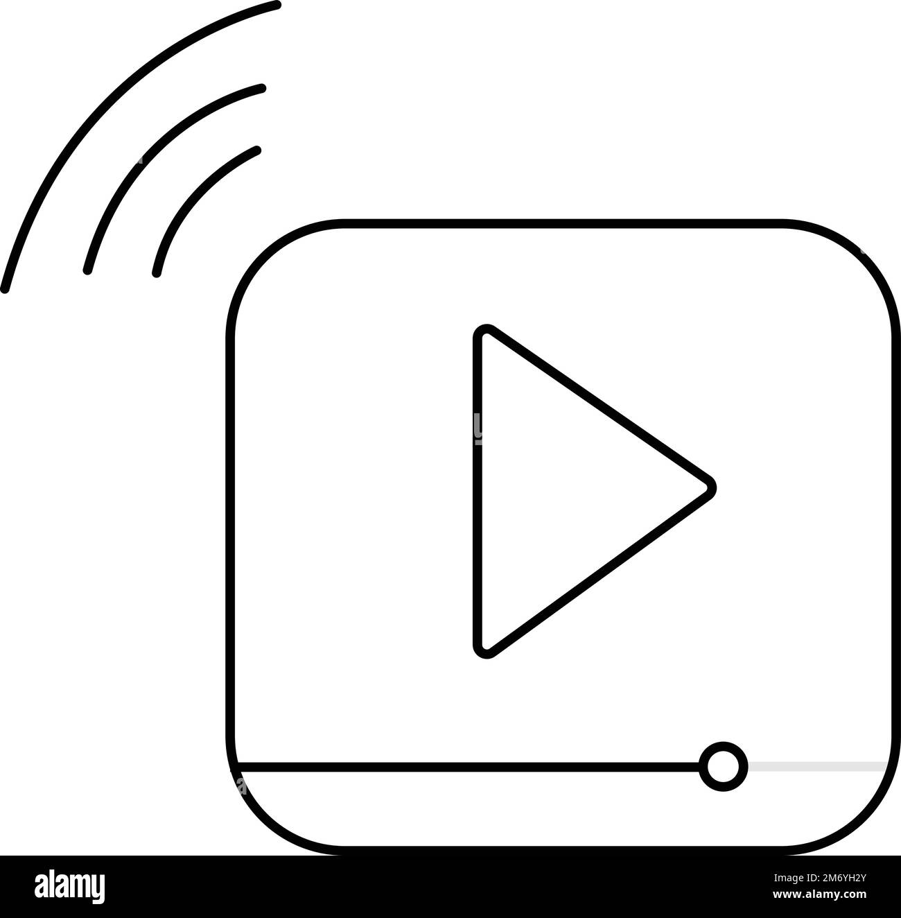 Video streaming icon, black play button shape, vector illustration ...
