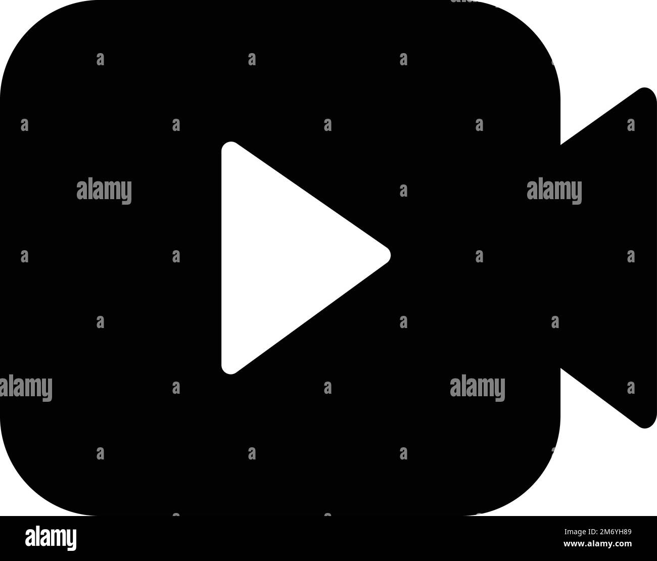Video camera shape with a play button icon. Video streaming symbol ...
