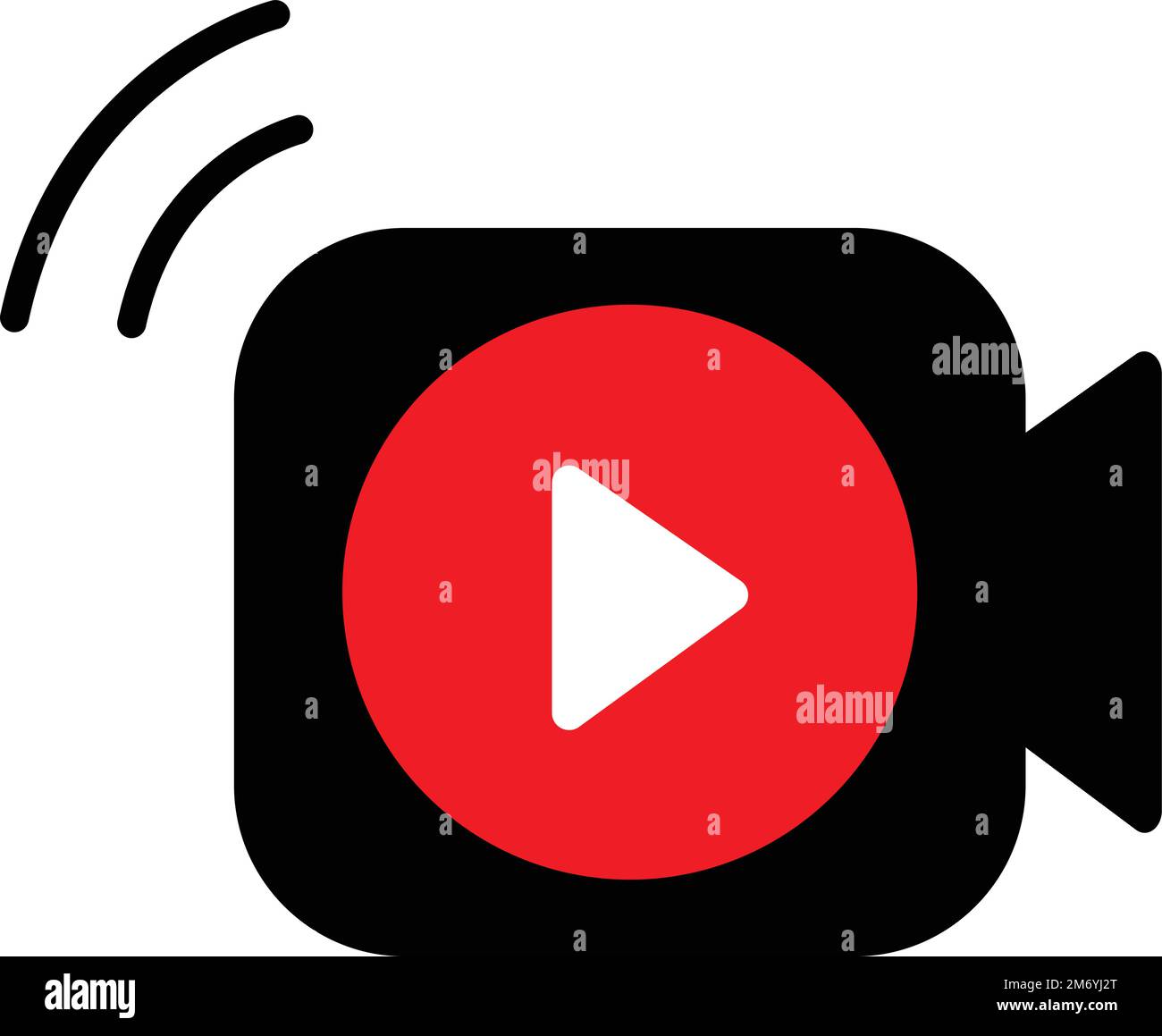 Video camera shape with a play button icon. Video streaming symbol ...
