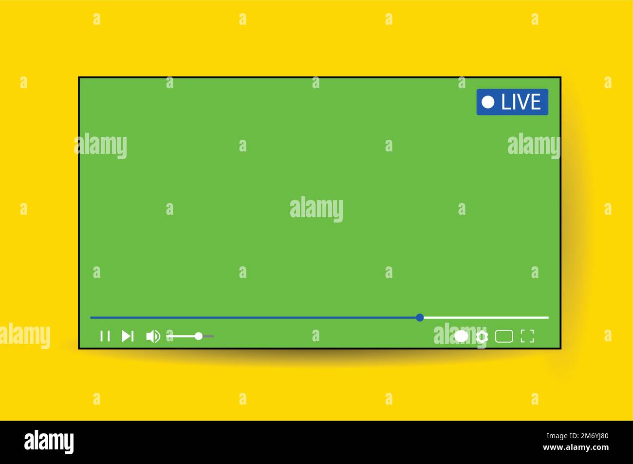 Multimedia video player with shadow and chroma key background. Video ...
