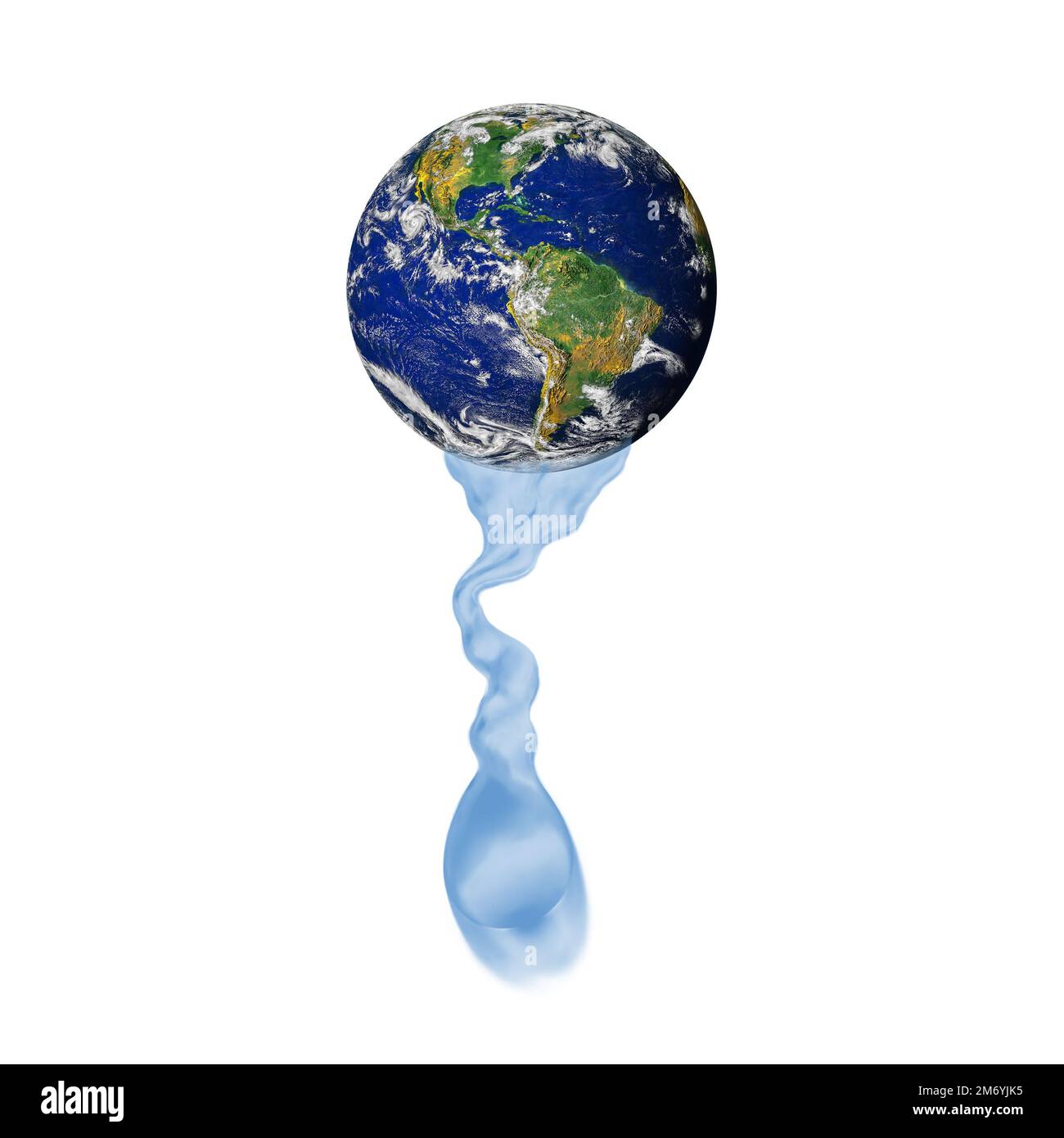 Lack of water concept on earth isolated on white background. Water ...