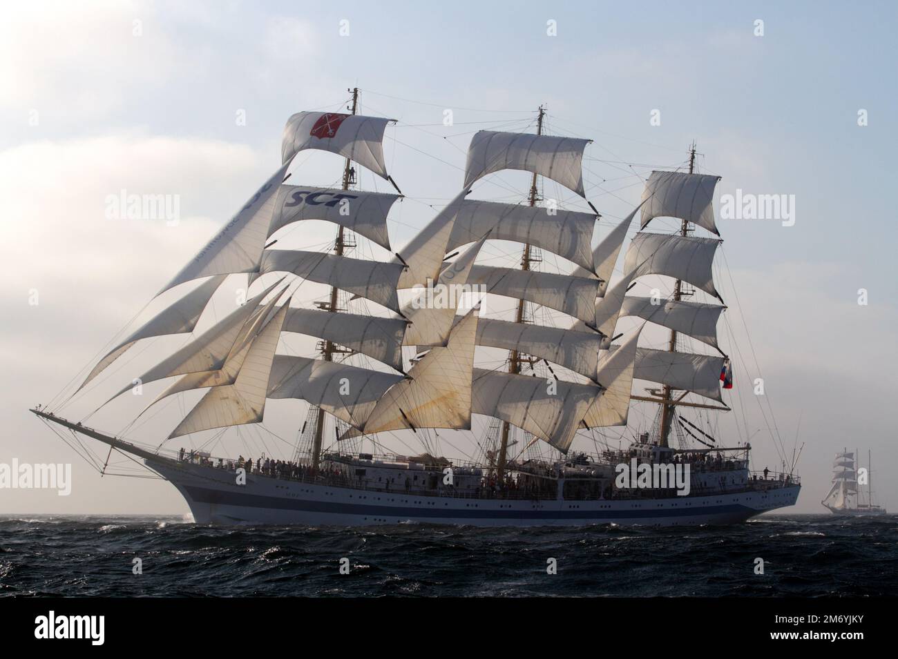 Russian tall ship Mir, Lisbon race start, 2012 Stock Photo - Alamy