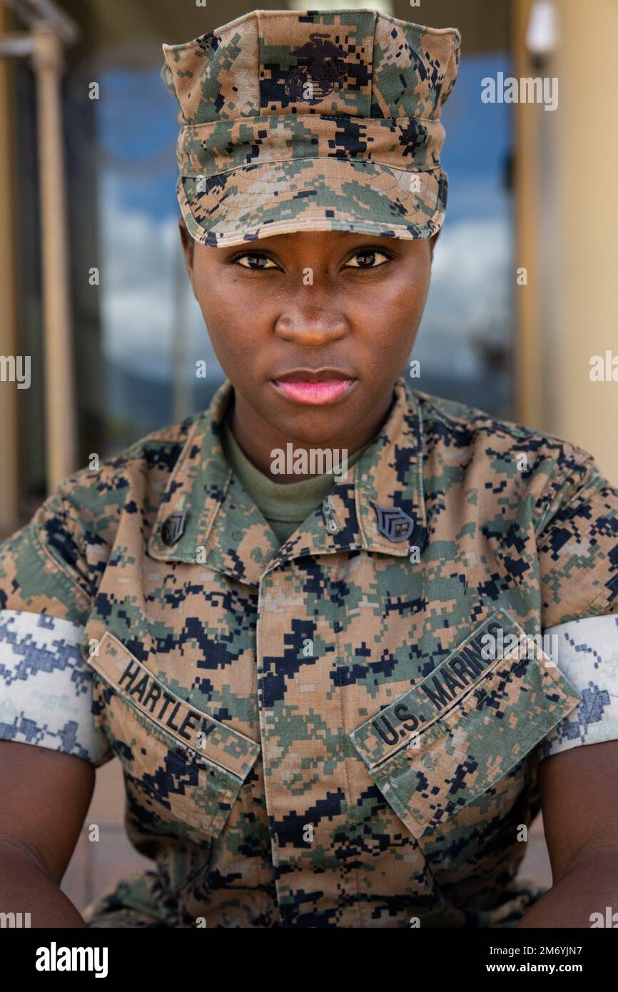 U.S. Marine Corps Staff Sgt. Gracia Hartley, admin chief for Marine ...