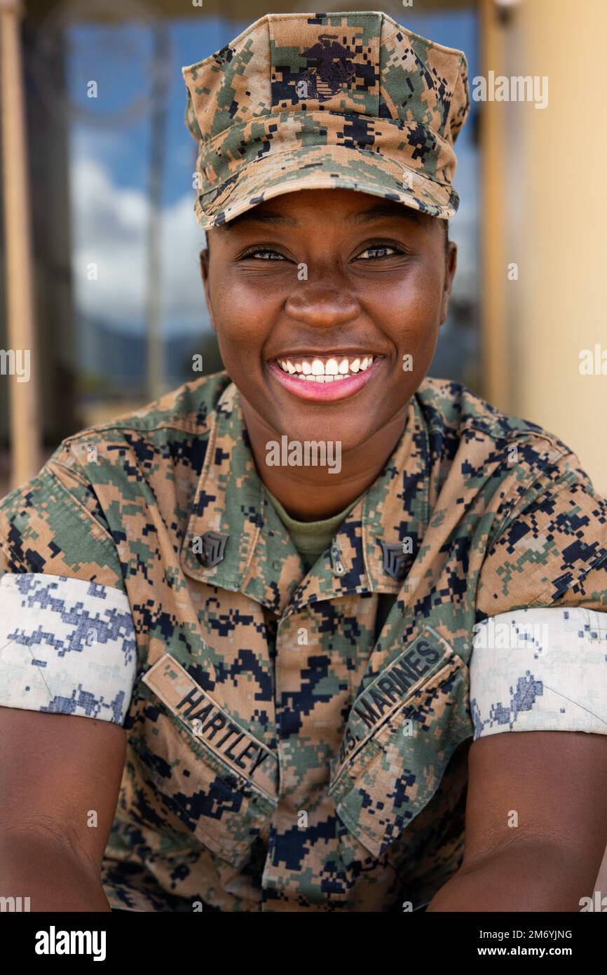 U.S. Marine Corps Staff Sgt. Gracia Hartley, admin chief for Marine ...