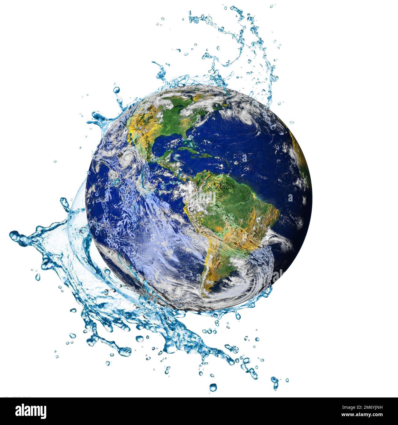 Water scarcity concept on earth isolated on white background. Water ...