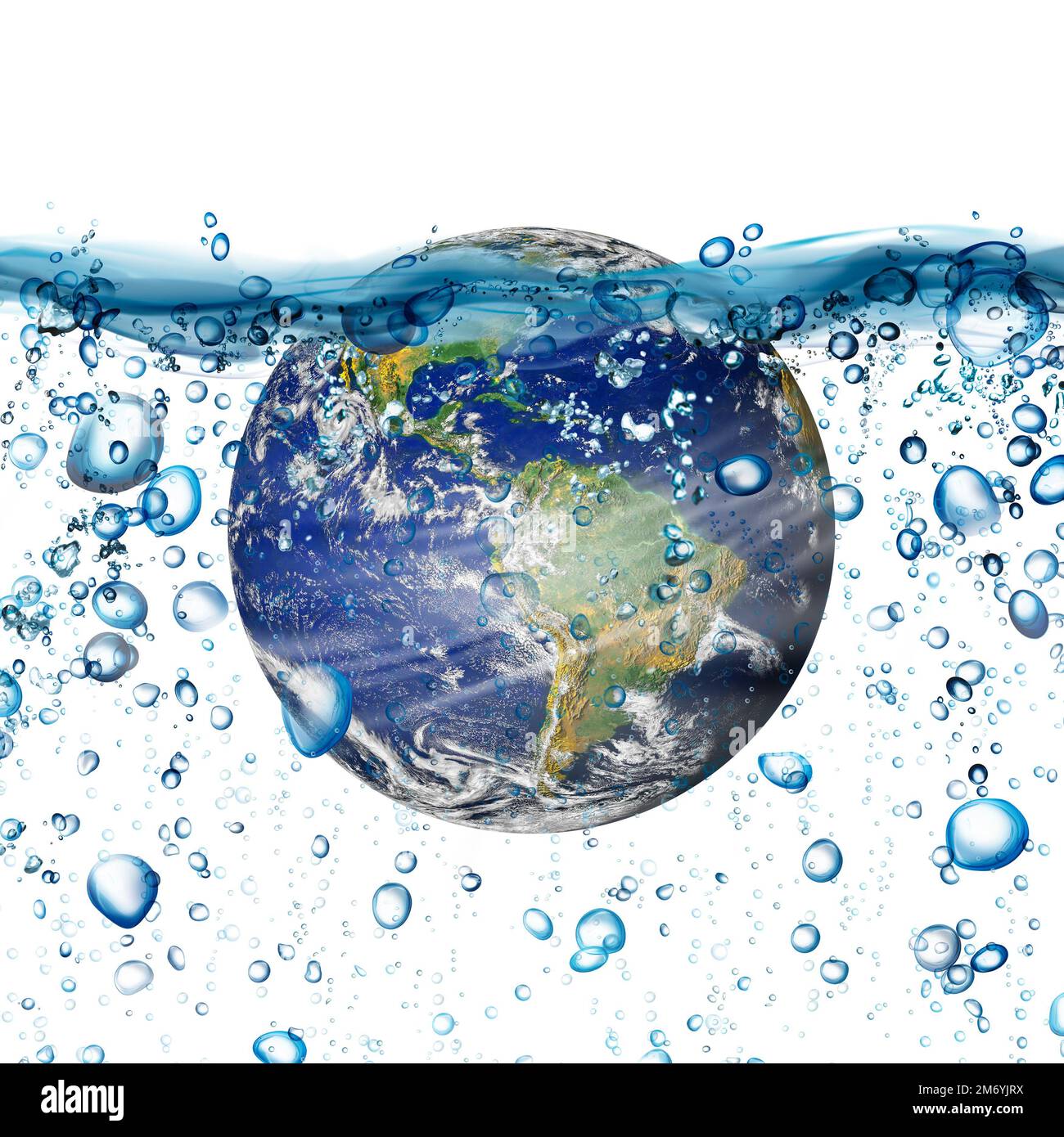 Water scarcity concept on earth isolated on white background. Lack of ...