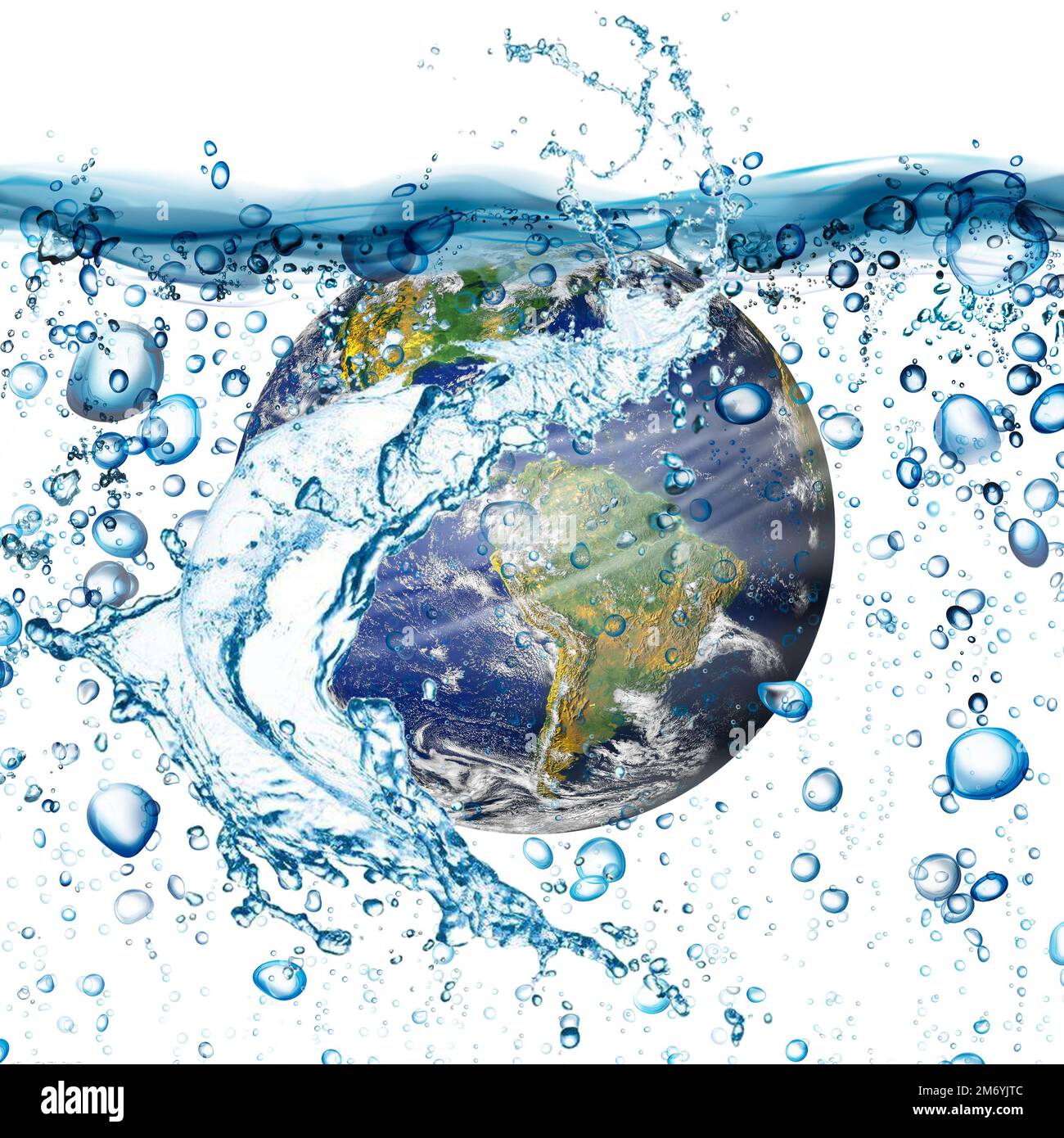 Water scarcity concept on earth isolated on white background. Lack of ...