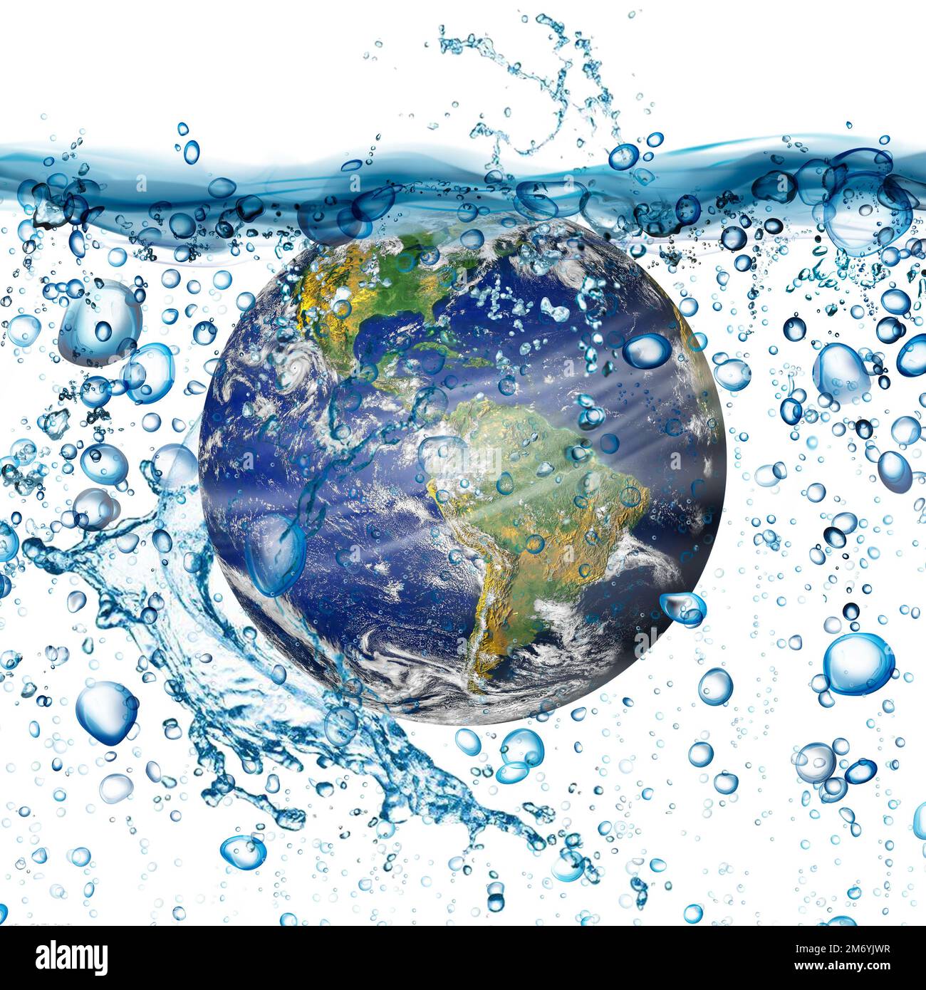 Water scarcity concept on earth isolated on white background. Lack of ...