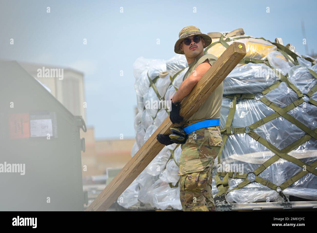 U.S. Air Force Airman 1st Class Jose Colom, an air transportation ...