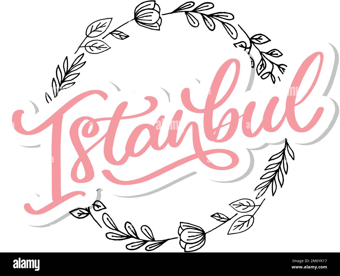 Istanbul. Hand lettering. Vector logo of Istanbul in black color with ...