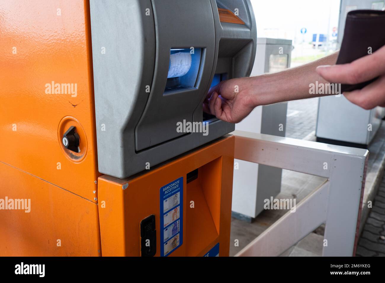 Milan, Italy - May 5, 2022: IP self service gas station in Italy. Man ...