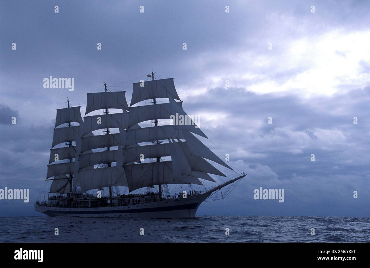 Russian tall ship Mir, Santander race start, 2002 Stock Photo - Alamy