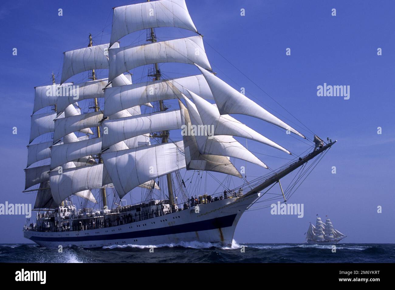 Russian tall ship Mir, Torbay race start, 2005 Stock Photo - Alamy