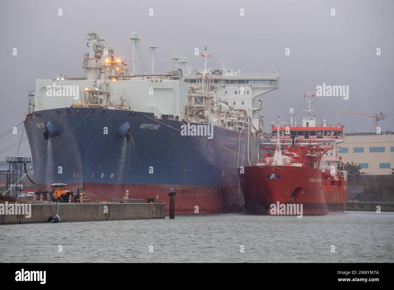 Lubmin, Germany. 06th Jan, 2023. The LNG shuttle tanker Coral Furcata ...