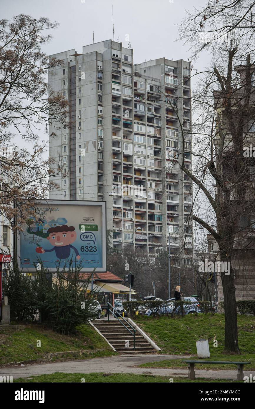 Architecture of Belgrade, Serbia. Brutalist, socialist, post was ...