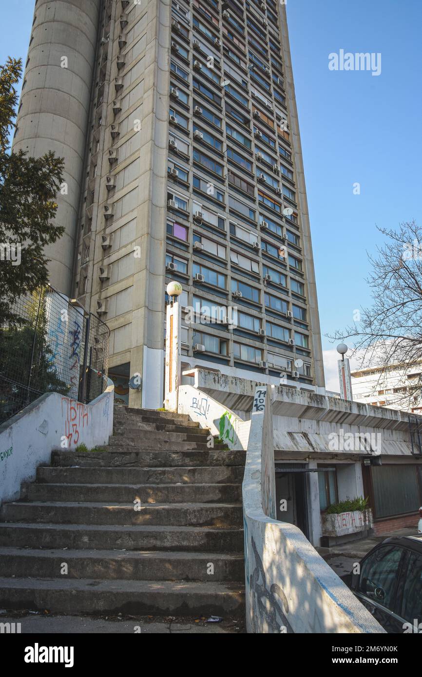 Western City Gate or Genex Tower in Belgrade, Serbia Stock Photo - Alamy
