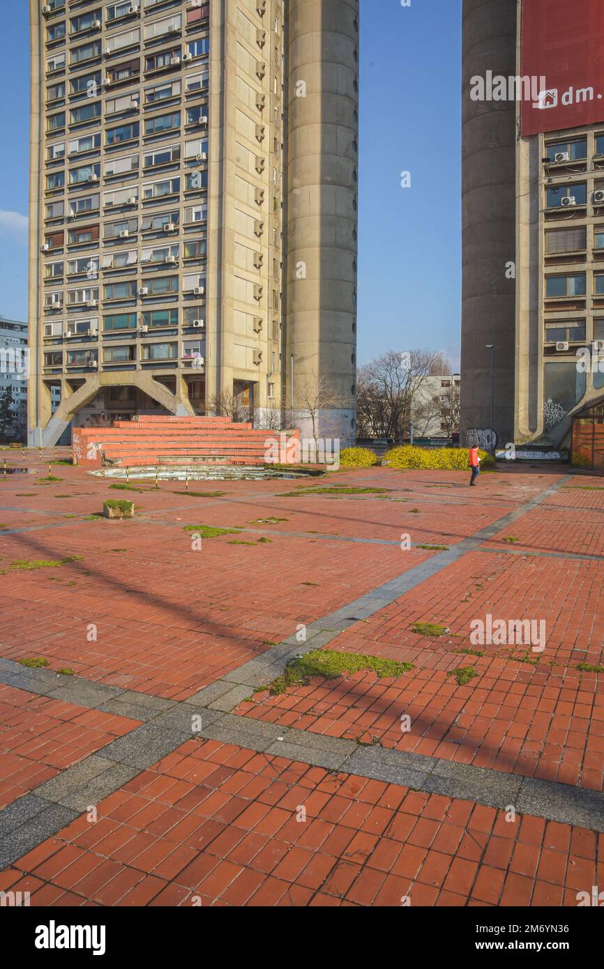 Western City Gate also known as the Genex Tower, Belgrade, Serbia Stock ...