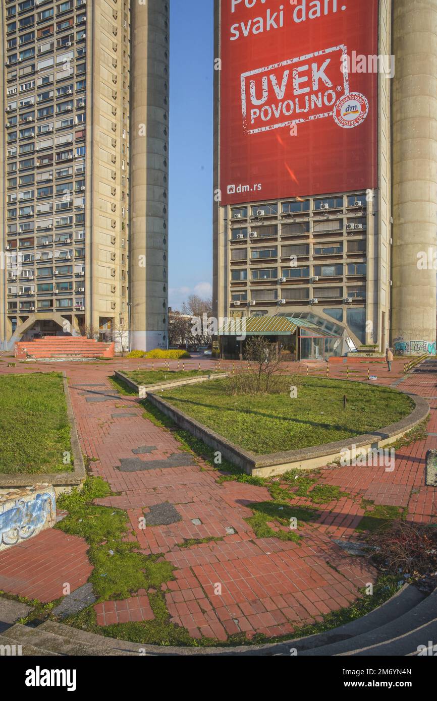 Western City Gate also known as the Genex Tower, Belgrade, Serbia Stock ...