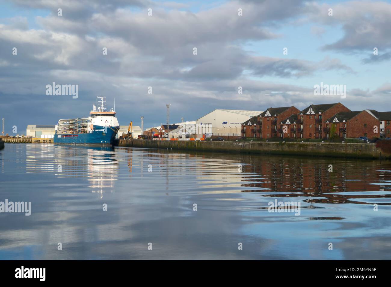 ship with wind turbine blades from Turkey waits to unload at Port of ...