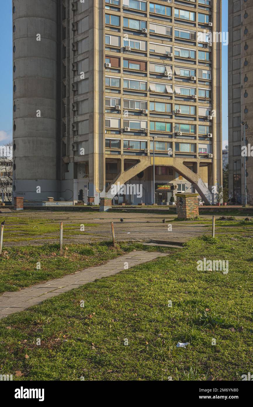 Western City Gate also known as the Genex Tower, Belgrade, Serbia Stock ...