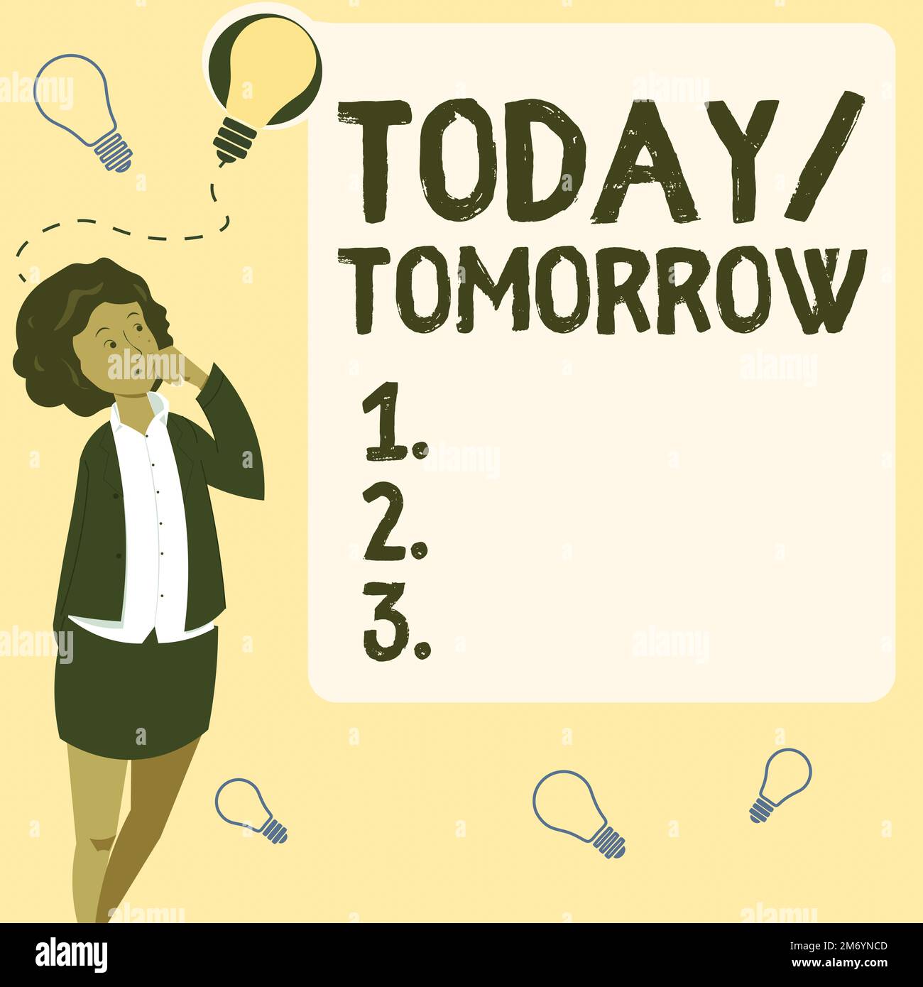 Text sign showing Today Tomorrow. Word Written on What is happening now ...