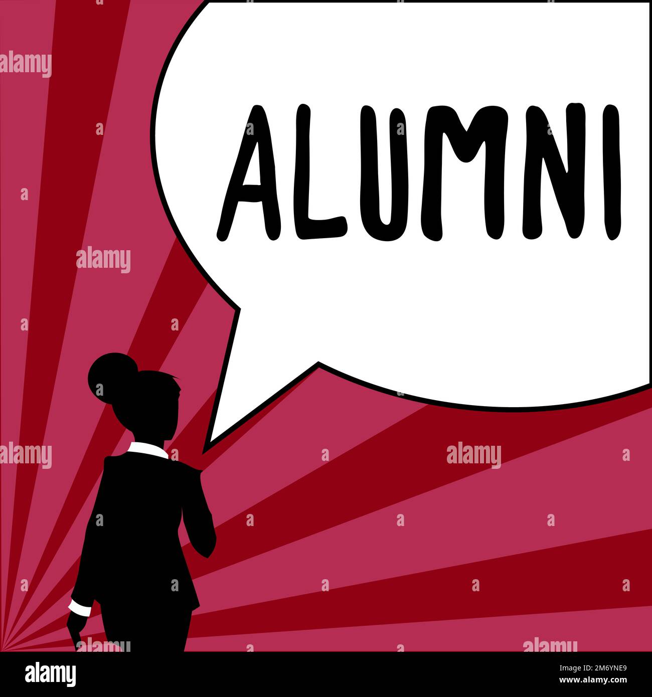 Sign displaying Alumni. Word Written on former pupil or student ...