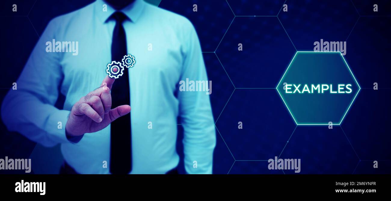 Text caption presenting Examples. Business idea photo Sample Model to ...