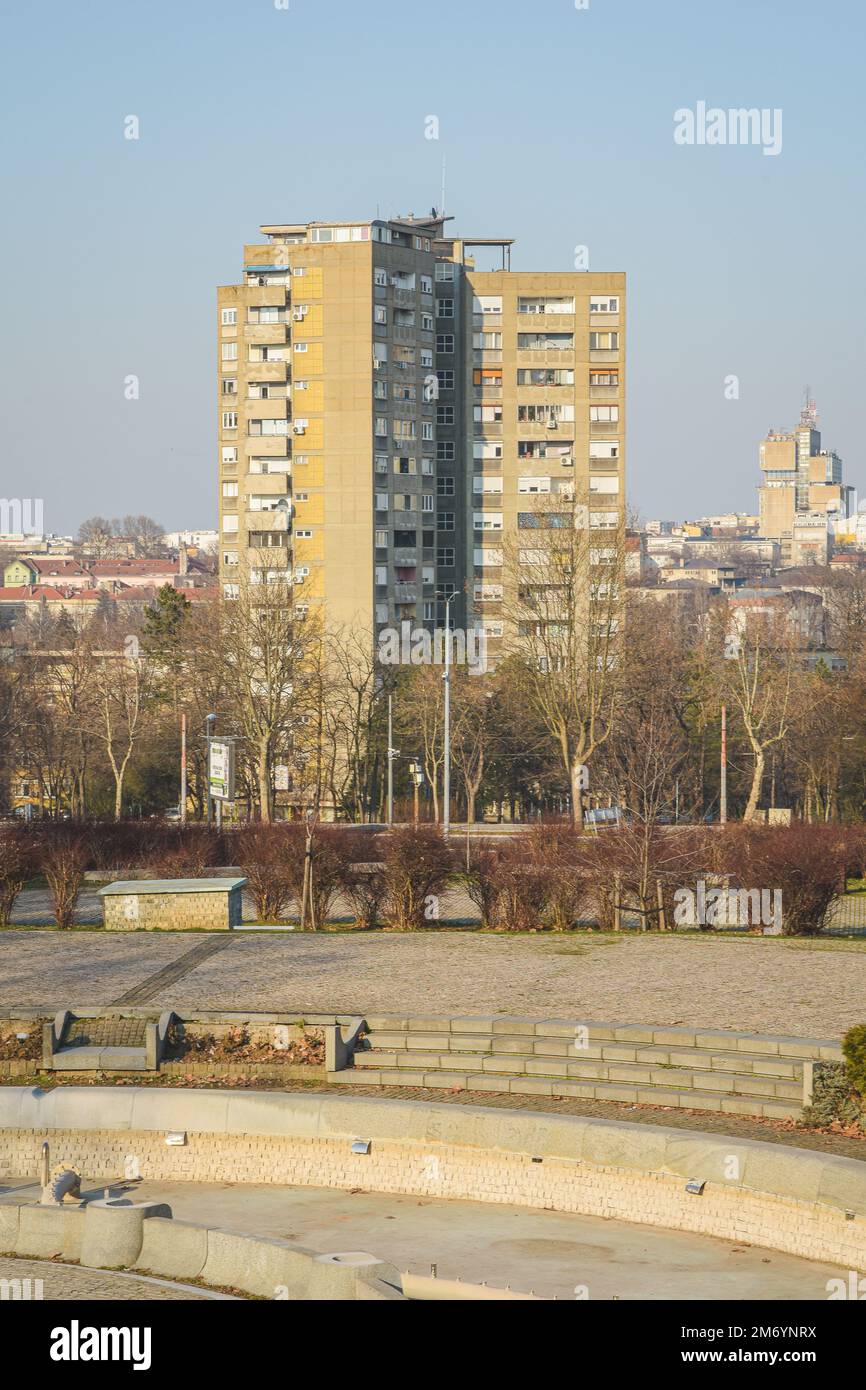 Architecture of Belgrade, Serbia. Brutalist, socialist, post was ...
