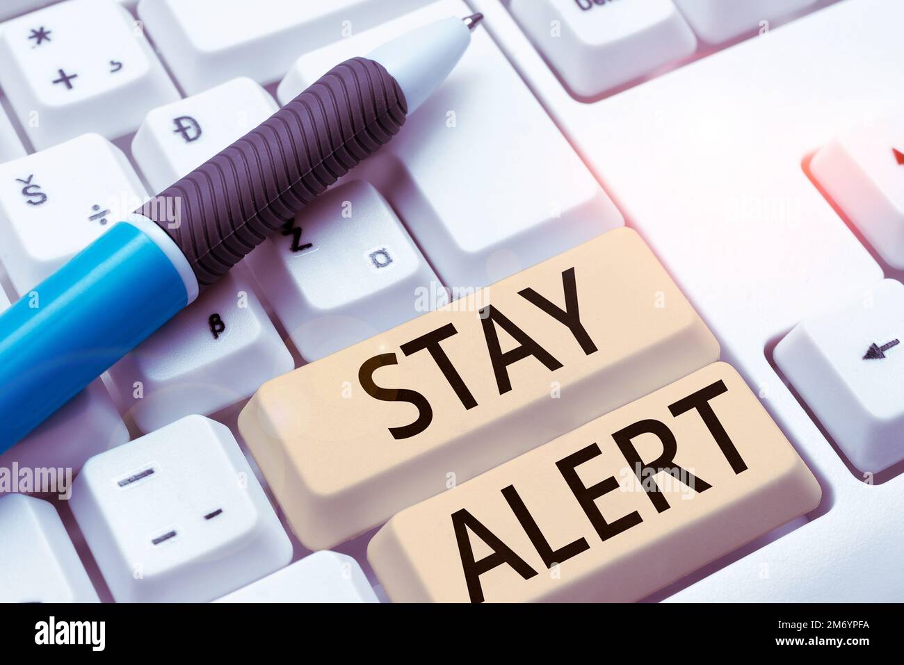 Sign displaying Stay Alert. Internet Concept Paying full attention to ...