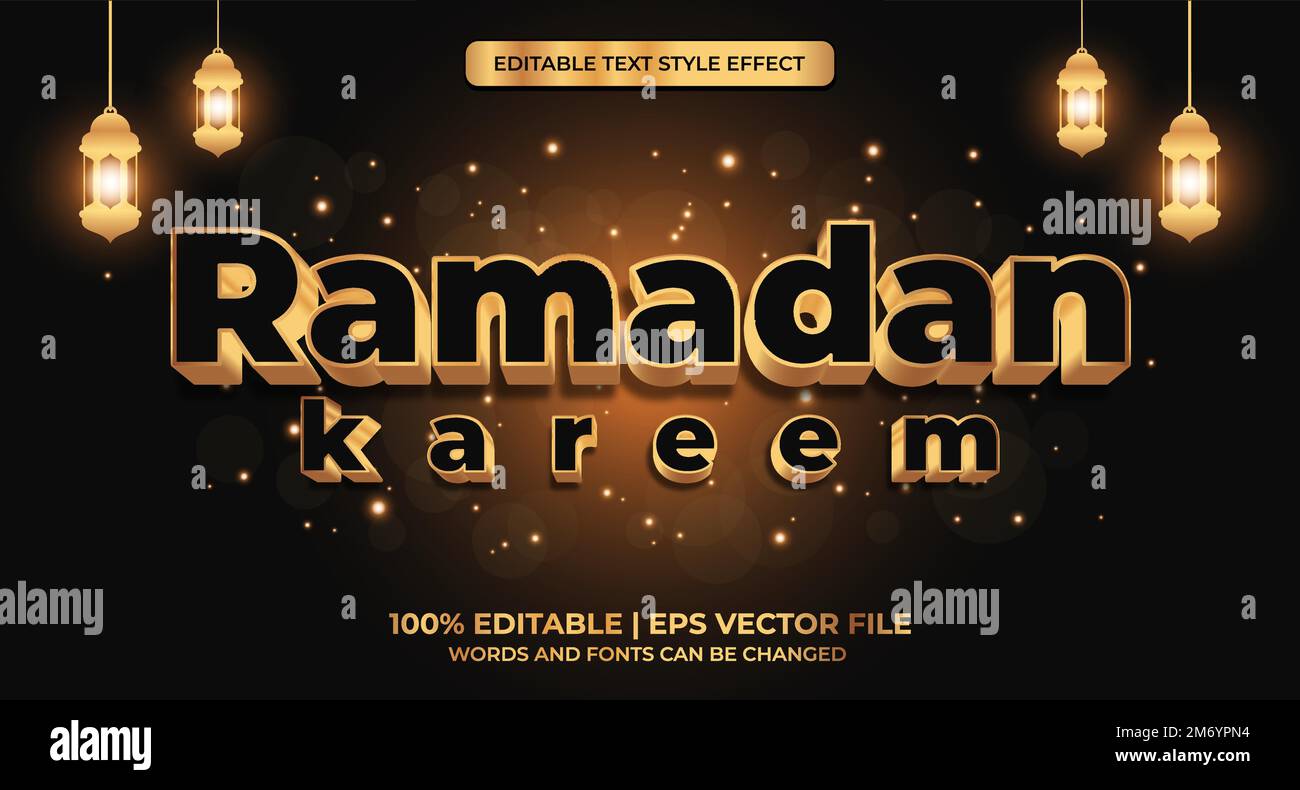 Ramadan kareem editable text effect. Ramadan Kareem text effect. Shiny ...