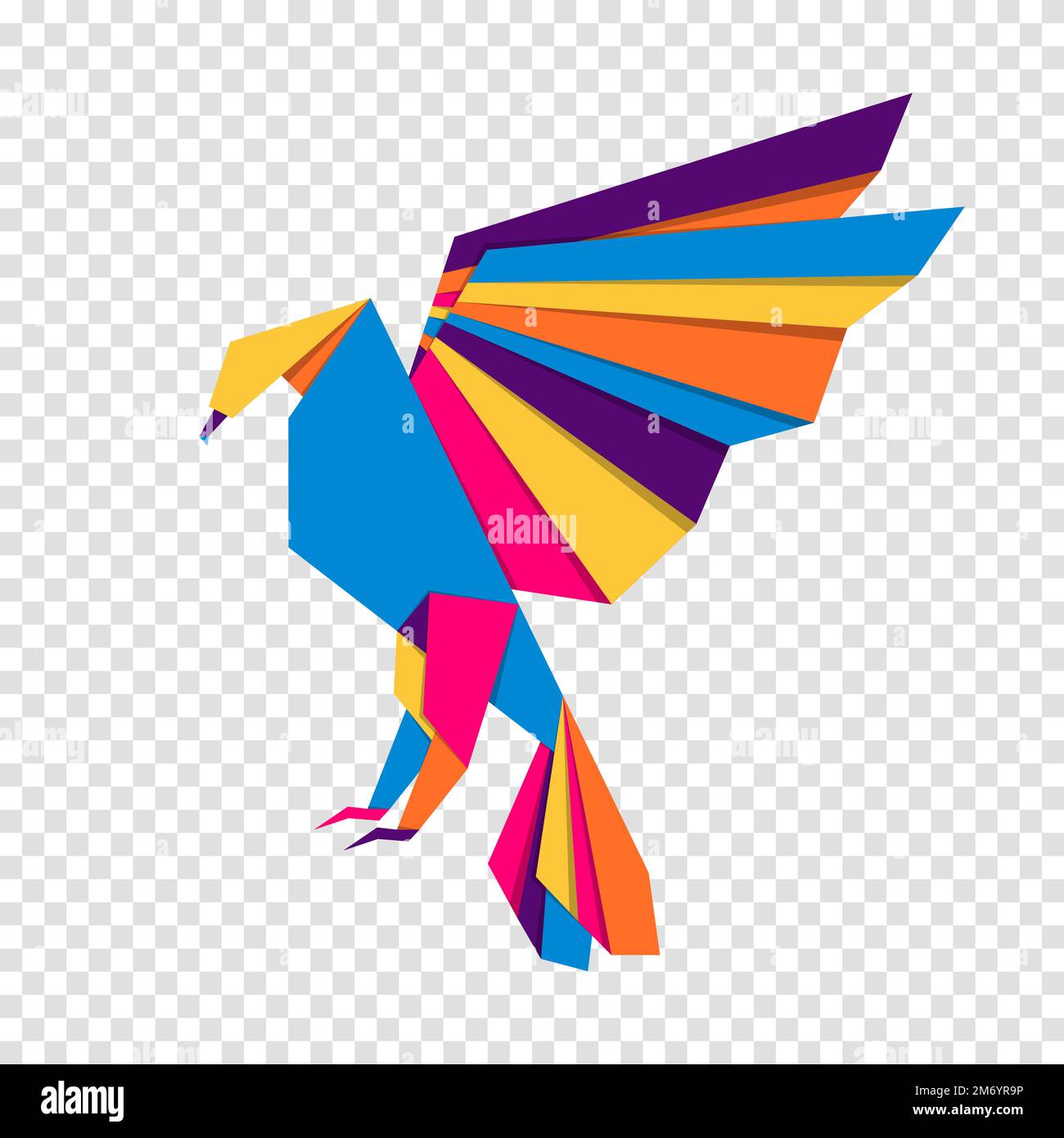 Eagle origami. Abstract colorful vibrant eagle logo design. Animal ...