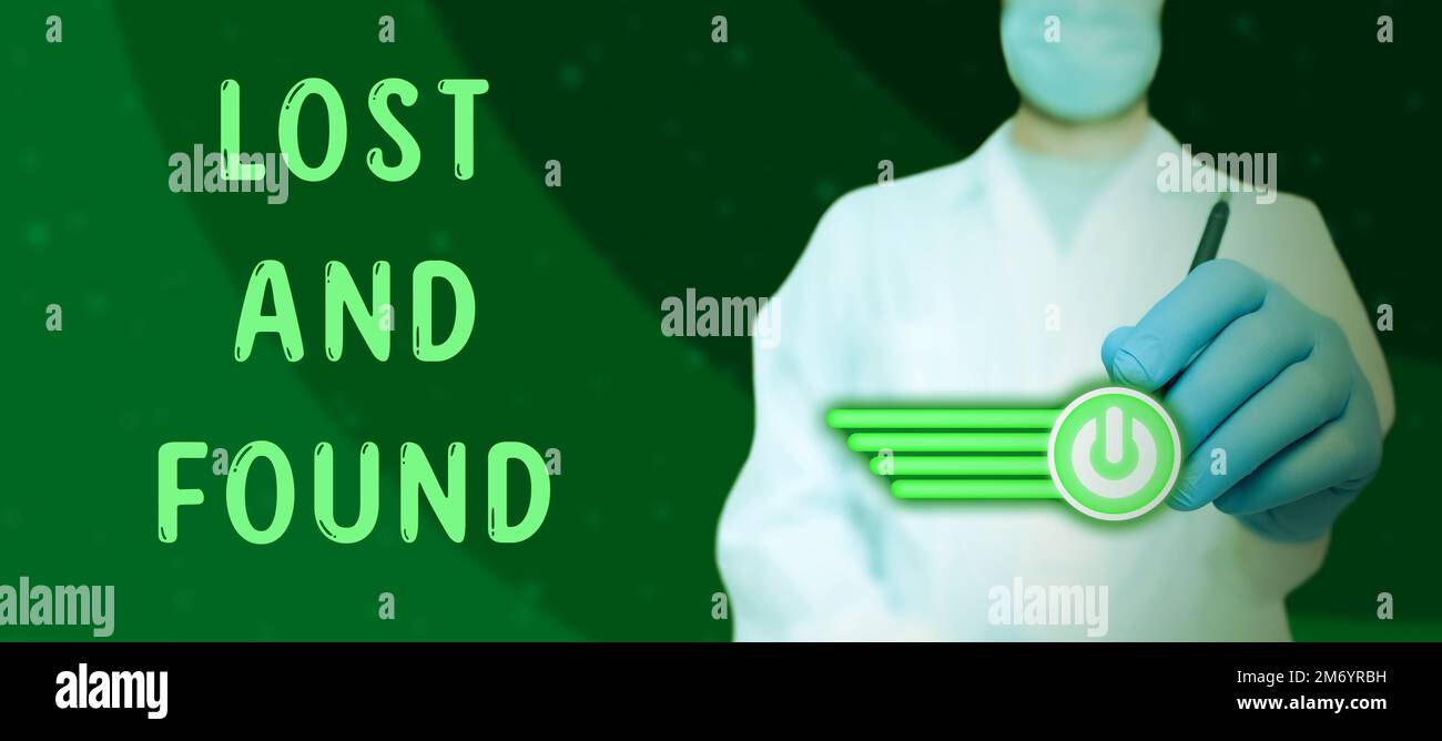 Conceptual caption Lost And Found. Concept meaning Place where you can ... Conceptual caption Lost And Found. Concept meaning Place where you can ...