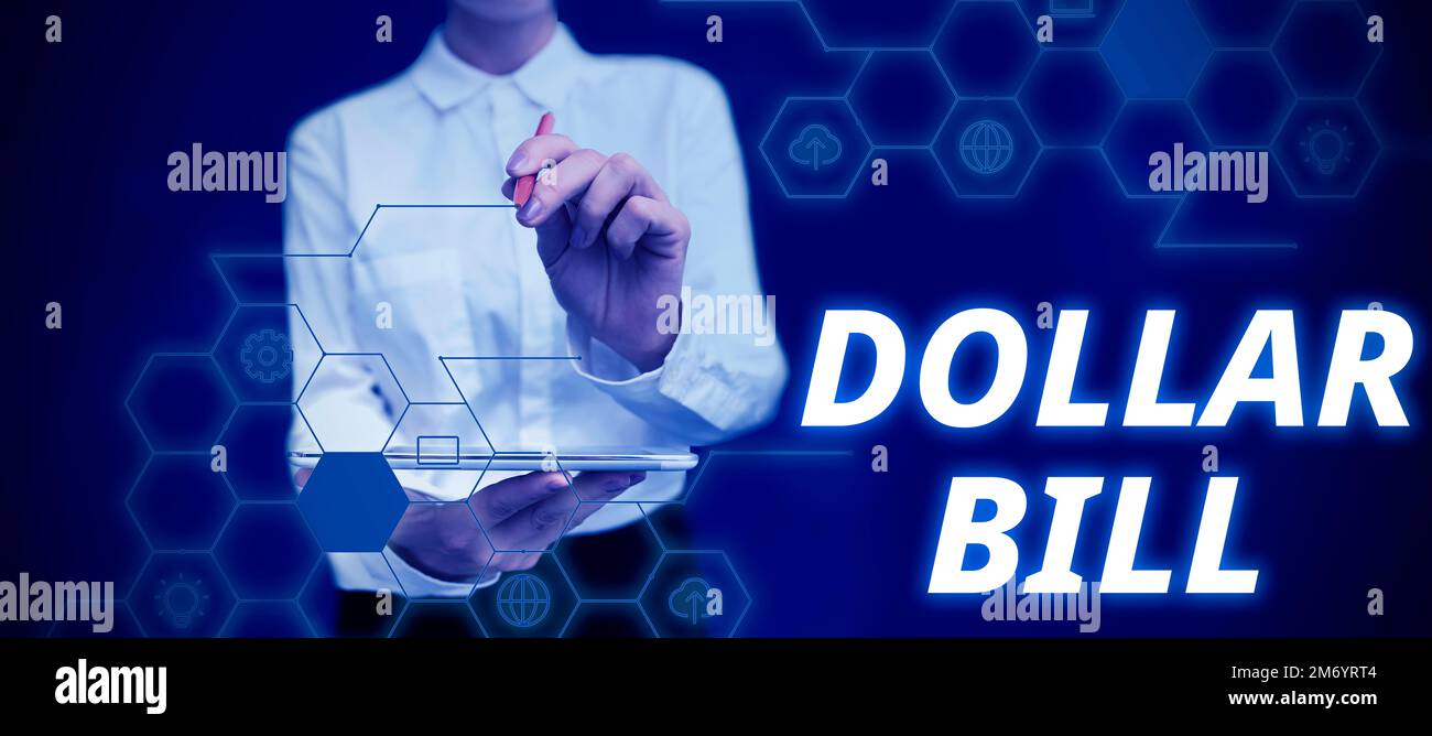 Text showing inspiration Dollar Bill. Business showcase a piece of ...