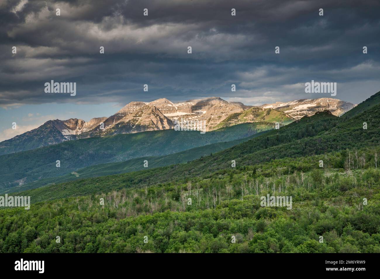 Mount Timpanogos massif, view from Cummings Parkway jeep trail, over ...