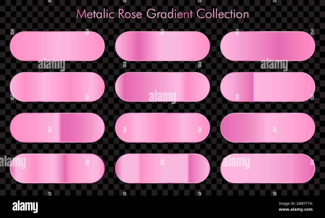 Collection of rose gold gradient backgrounds. Set of pink metallic ...
