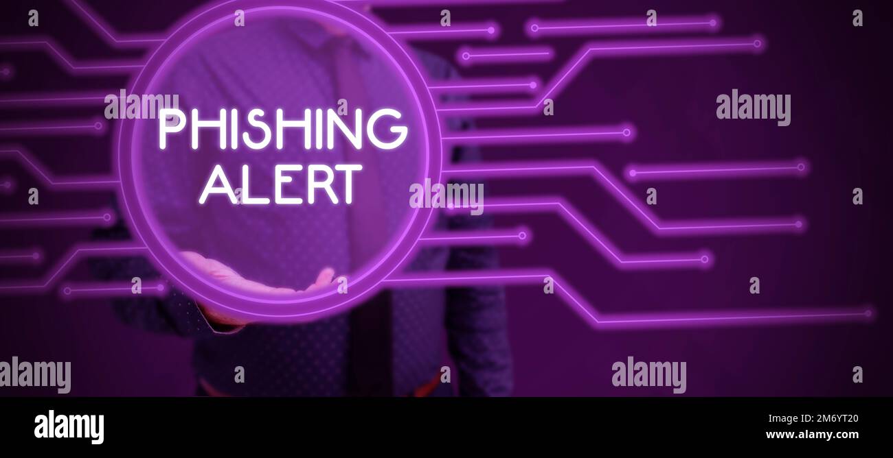 Sign displaying Phishing Alert. Business idea aware to fraudulent ...