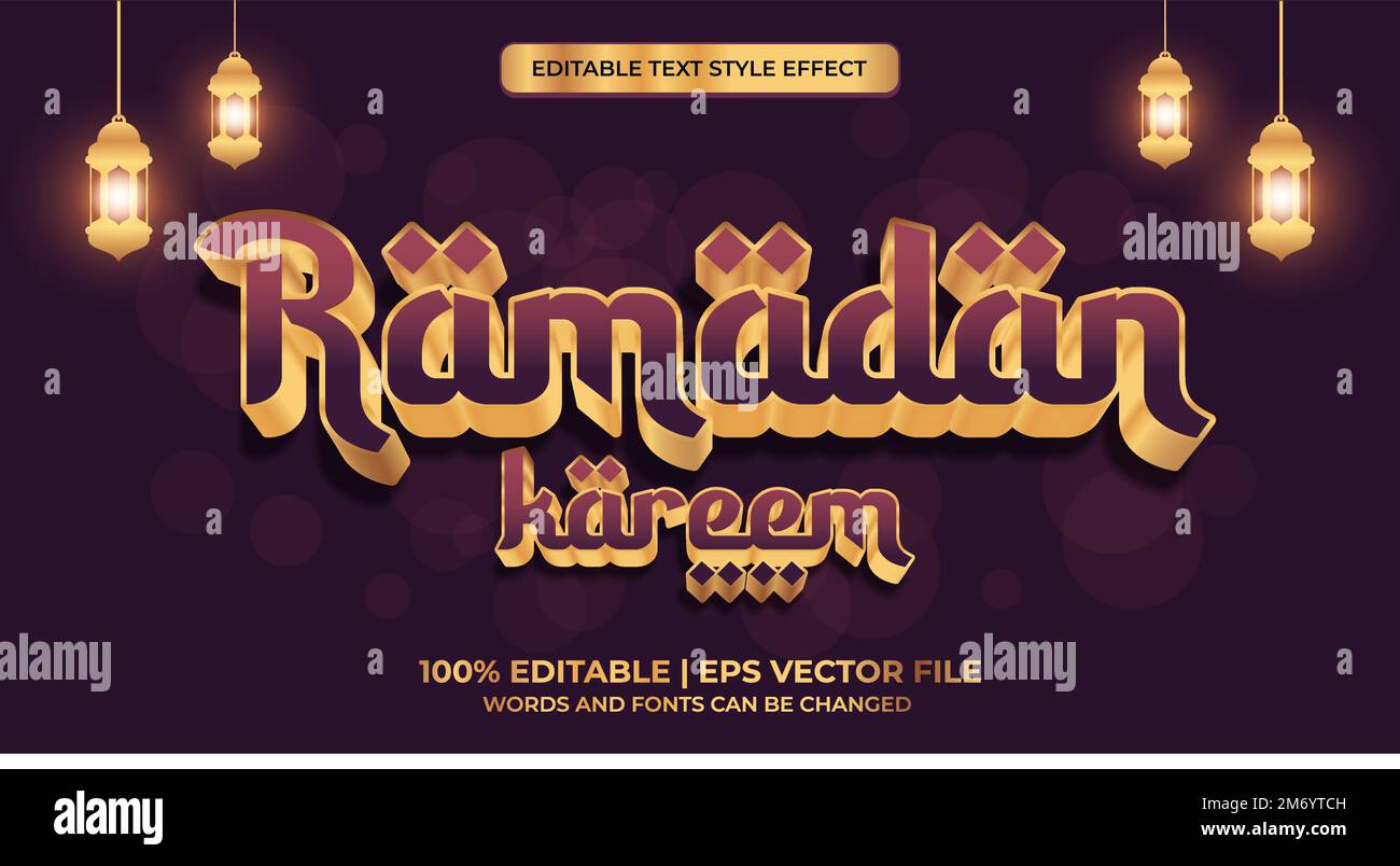 Ramadan kareem editable text effect. Ramadan Kareem text effect. Shiny ...