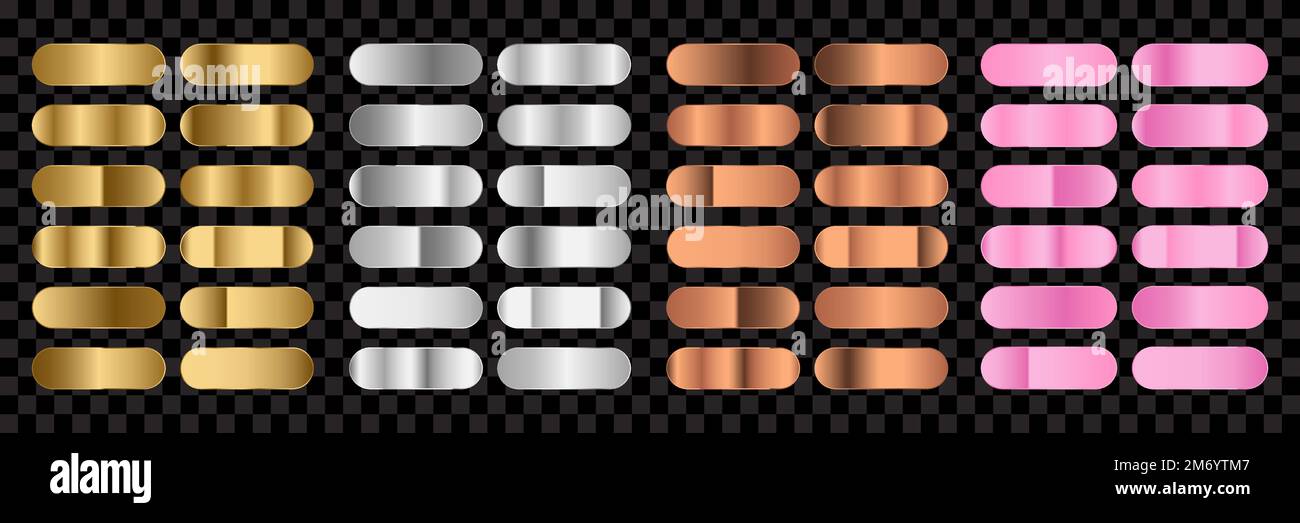 Big metal pack. Collection of gold, silver and bronze gradient for ...