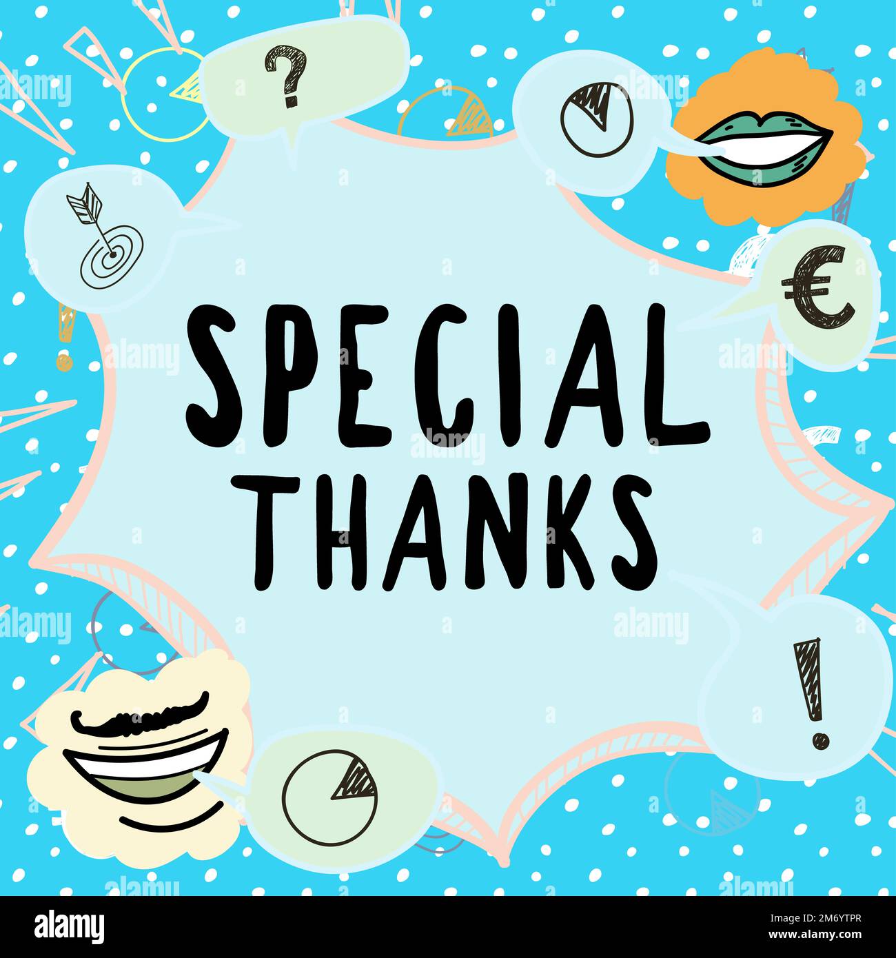 Text caption presenting Special Thanks. Word Written on expression of ...