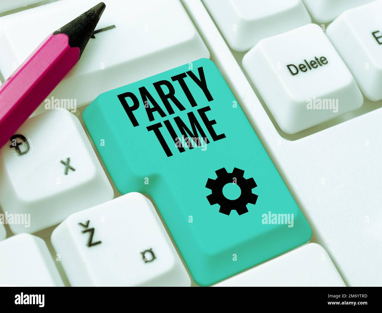 Hand writing sign Party Time. Business overview the right moment to ...