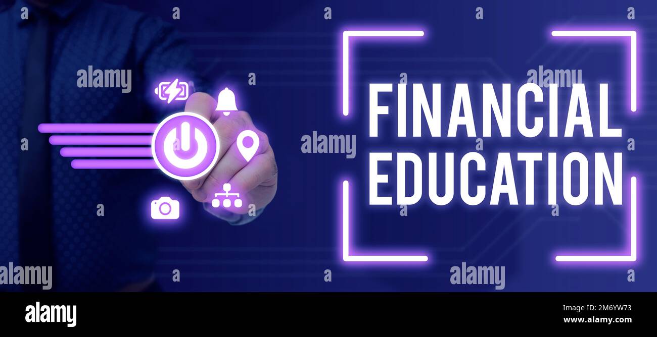 Conceptual display Financial Education. Concept meaning Understanding ...