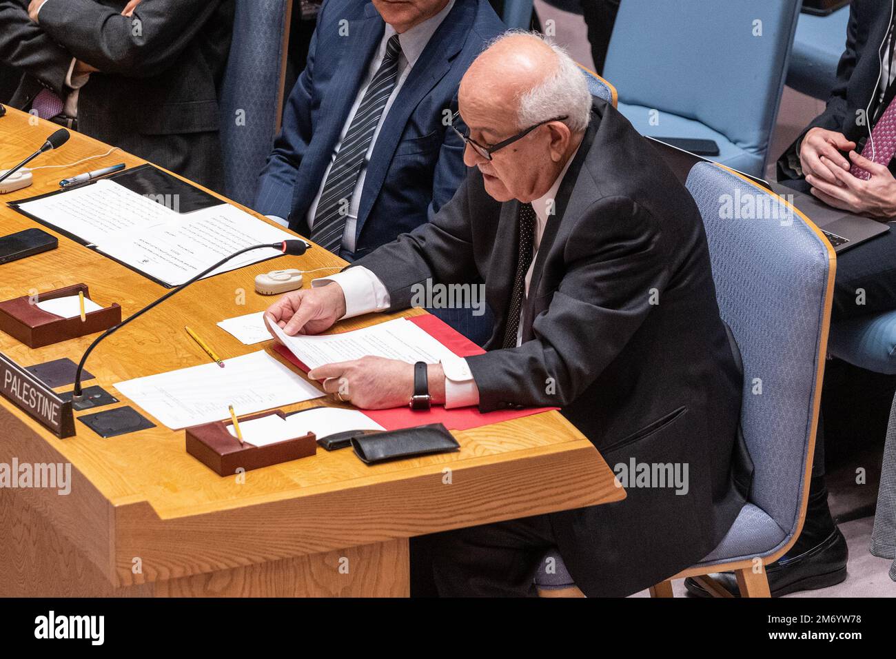 New York, New York, USA. 5th Jan, 2023. Riyad Mansour, Permanent ...